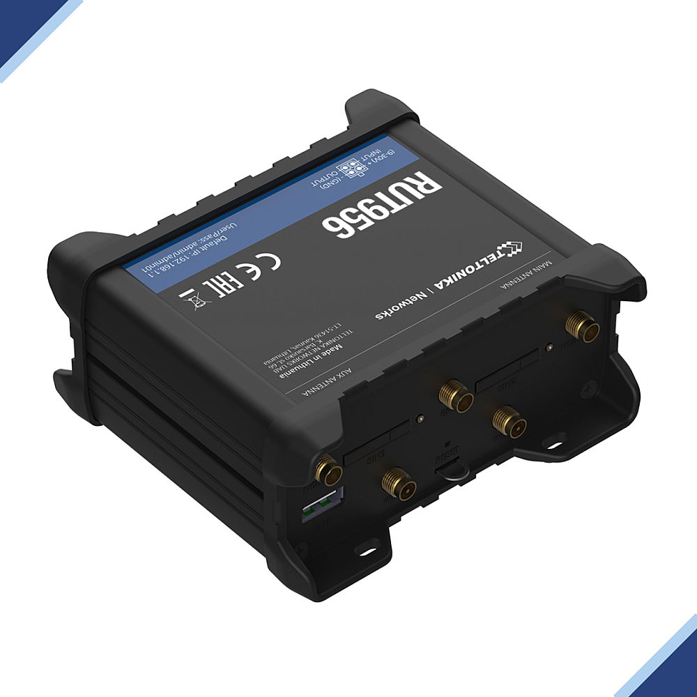 Serial RS232 RS485 Industrial 4G LTE Router with VPN | Teltonika RUT956 ...